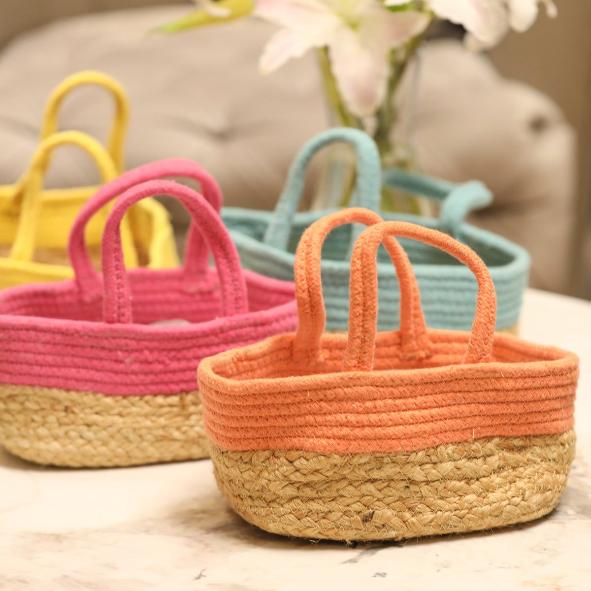 Colourful Jute Baskets | Stylish Storage Solutions | Pastiche by AK