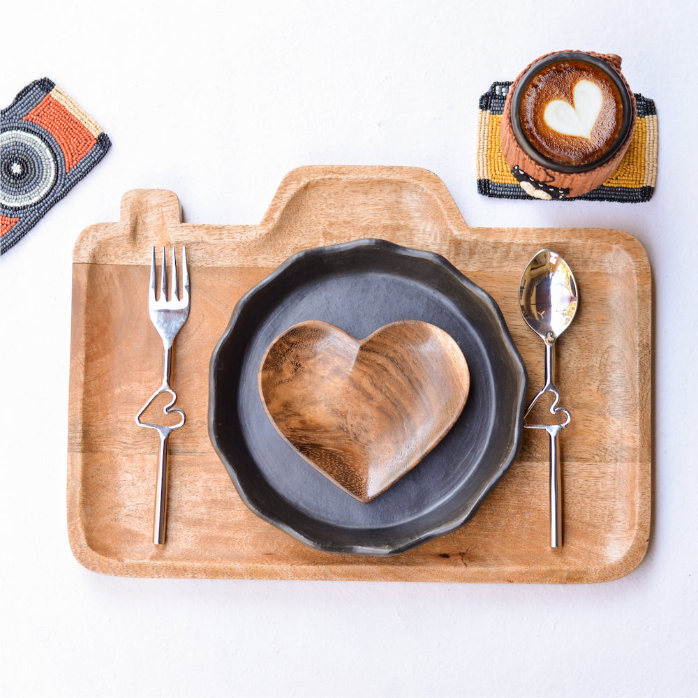 Wooden Camera Tray | Designer Tableware Made in India | Pastiche – Pastiche